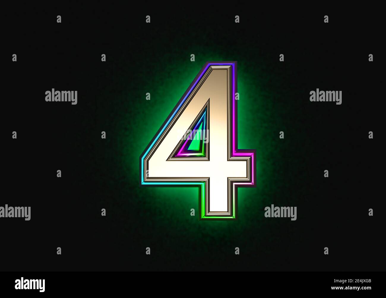 Grey brassy with colorful dichroic glass outline and green backlight ...