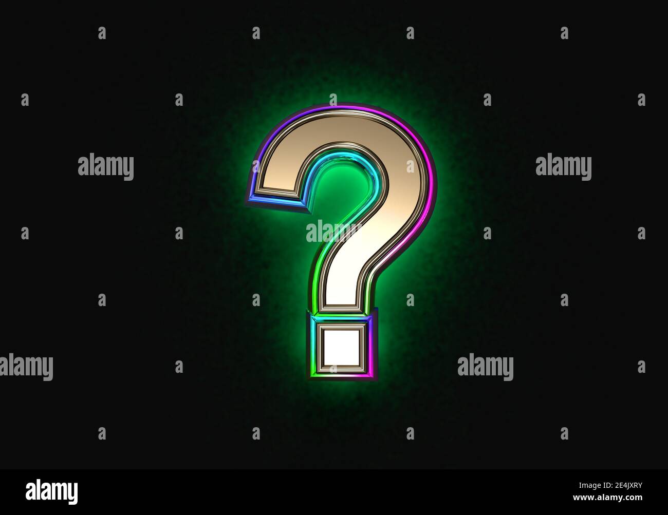 Grey metalline with colorful dichroic film outline and green backlight ...