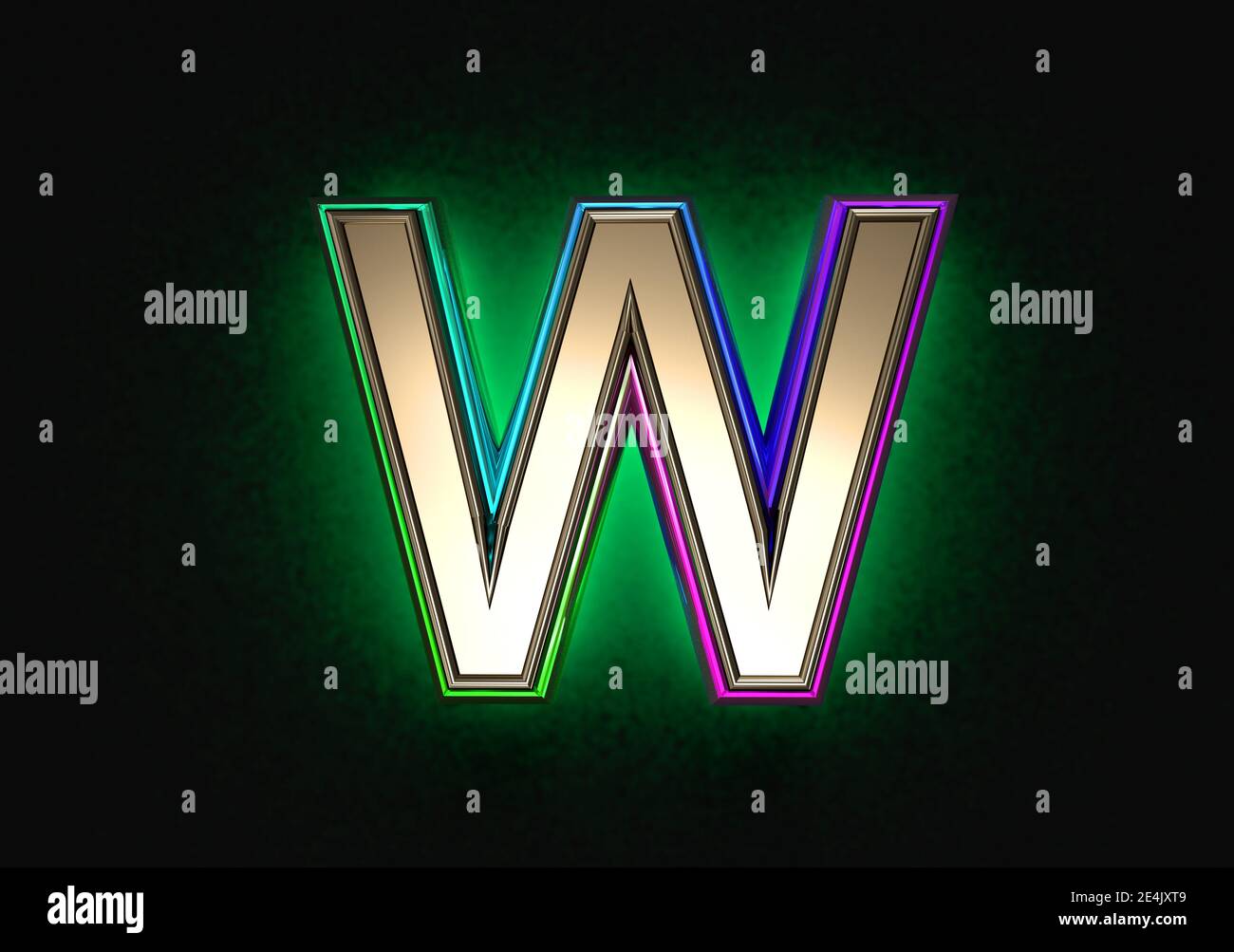 Grey brassy with colorful dichroic film outline and green backlight ...