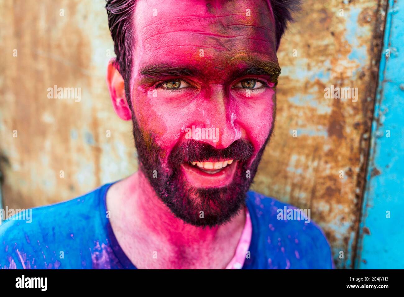 Indian man at holi festival hi-res stock photography and images - Alamy