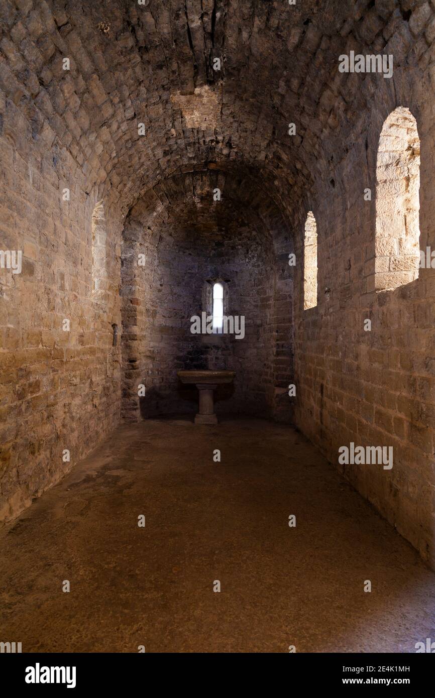 Interior of the medieval Castle of Loarre, Aragonese castle from the ...