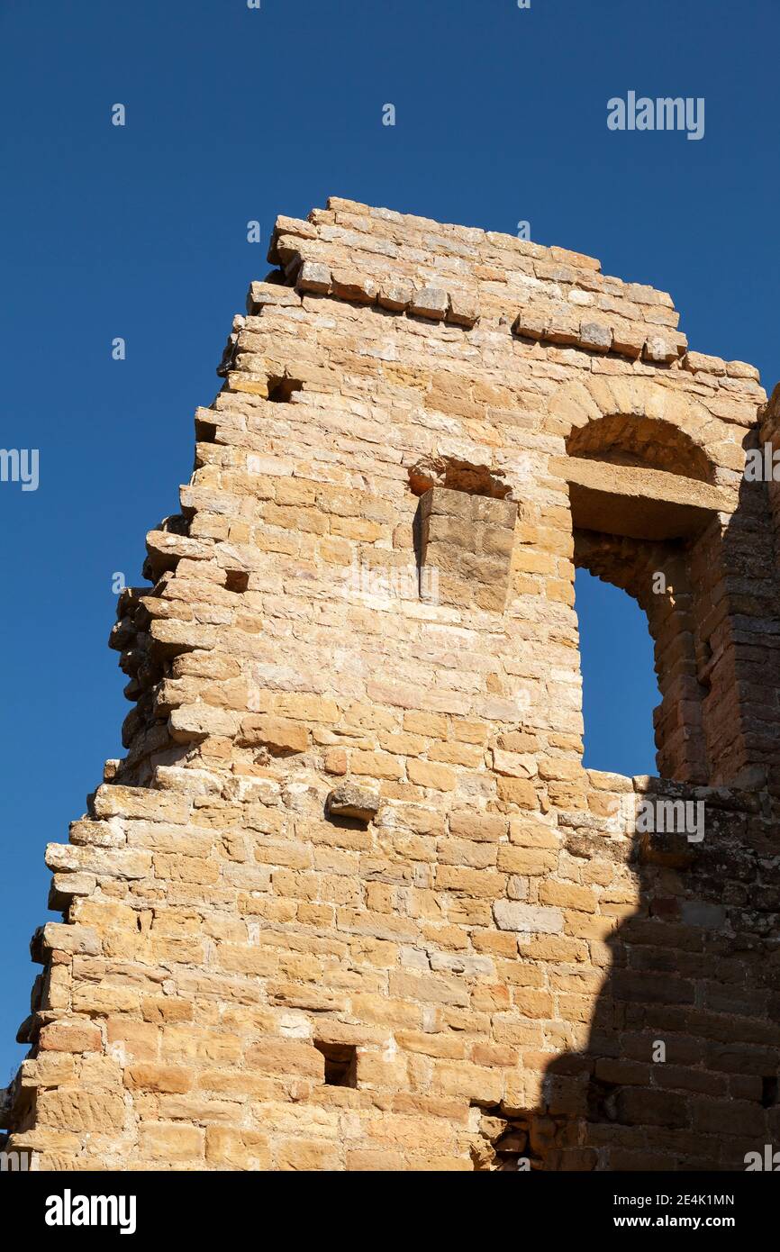 Interior wall of the medieval Castle of Loarre, Aragonese castle from ...
