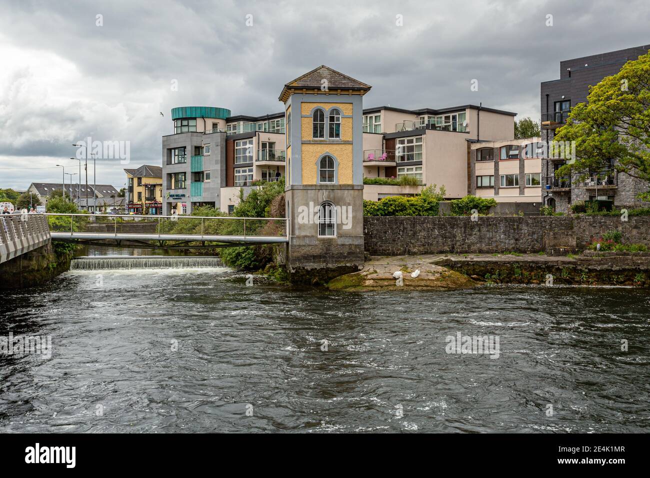 Galway, Connacht province, Ireland. June 11, 2019. River Corrib with ...