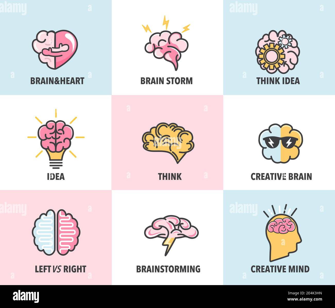 Big set of brain concepts,isolated logo Stock Vector Image & Art - Alamy