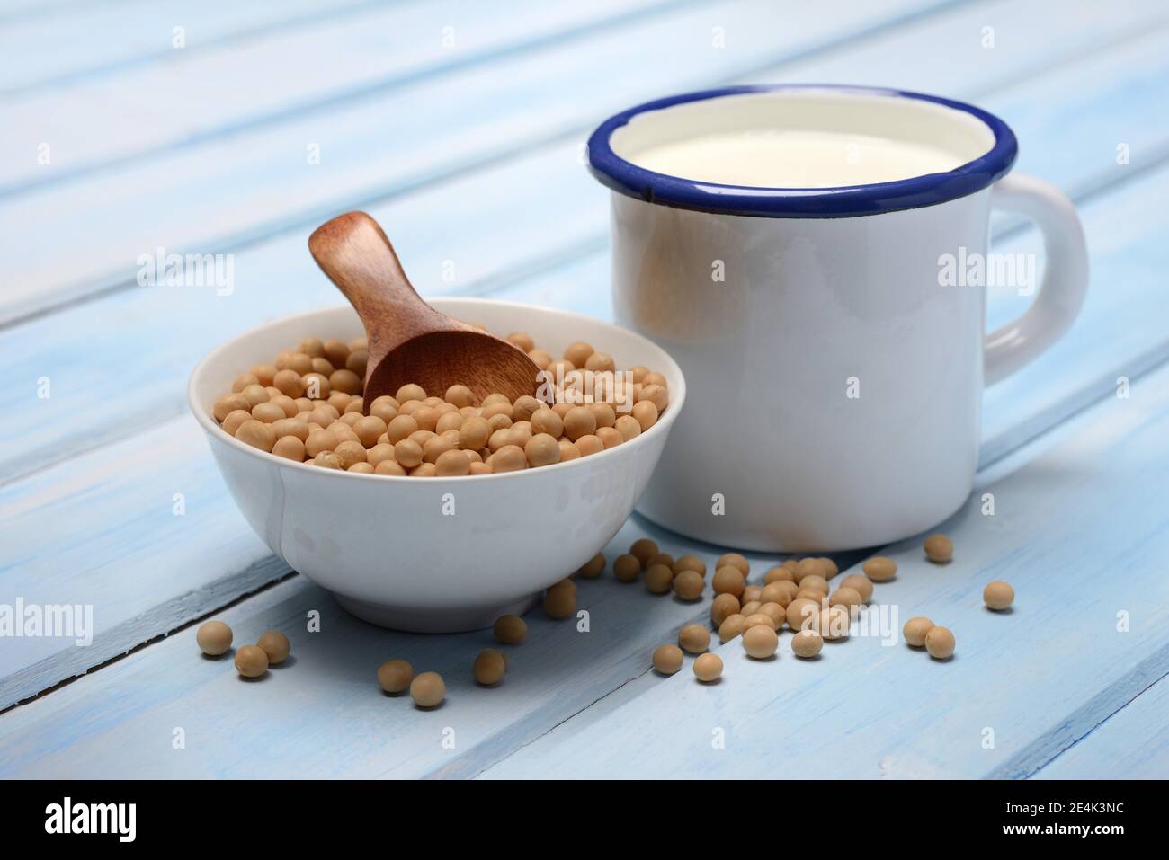 Soy, soybeans in shell and soy milk in cup Stock Photo - Alamy