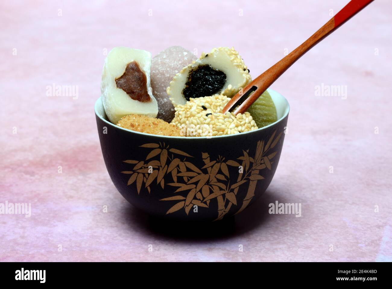 Different Mochi in bowl, Japanese sticky rice cake, Asian confectionery ...