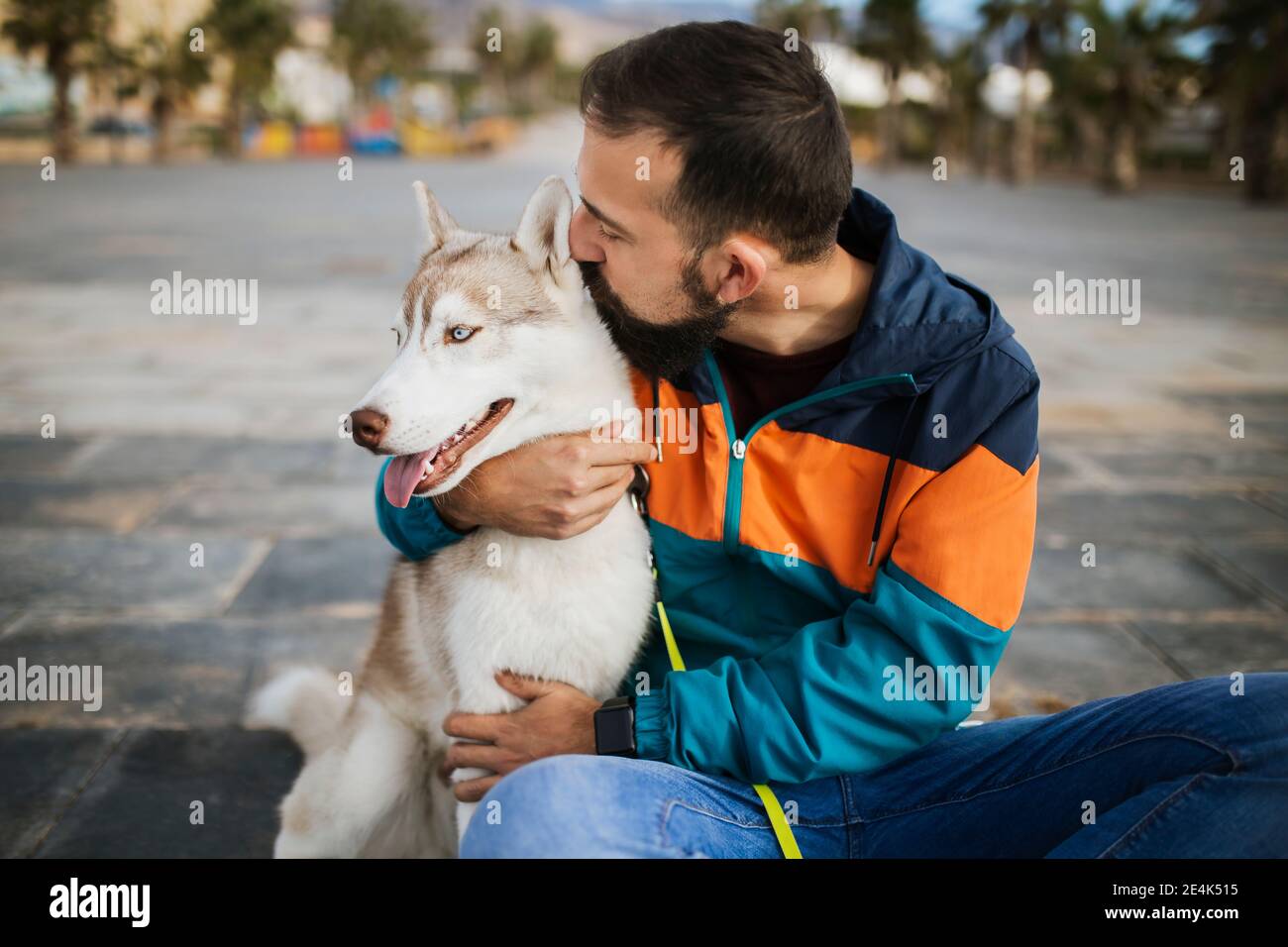 Cute Husky Puppies Kissing
