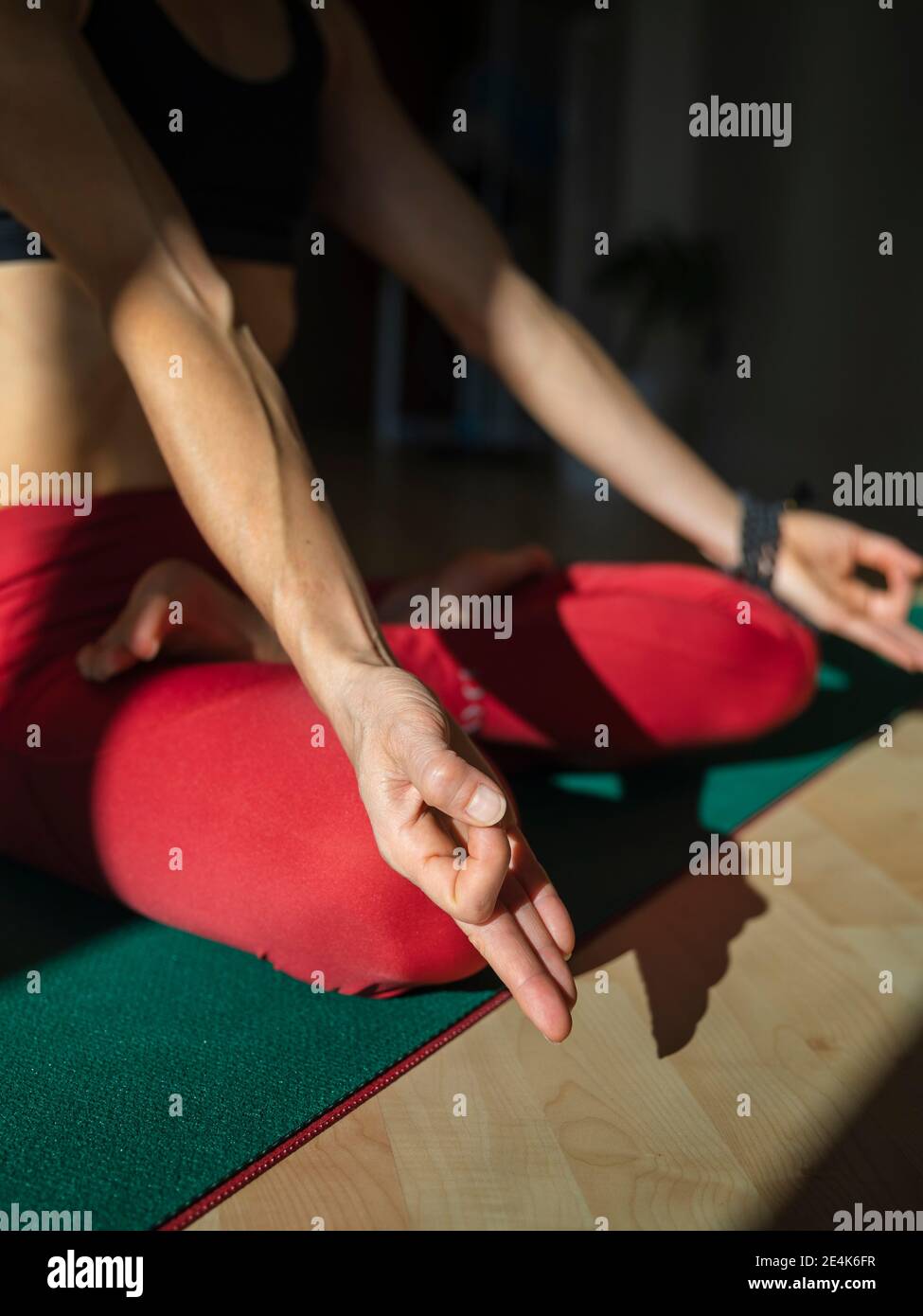 Yogini meditating on exercise hi-res stock photography and images - Alamy