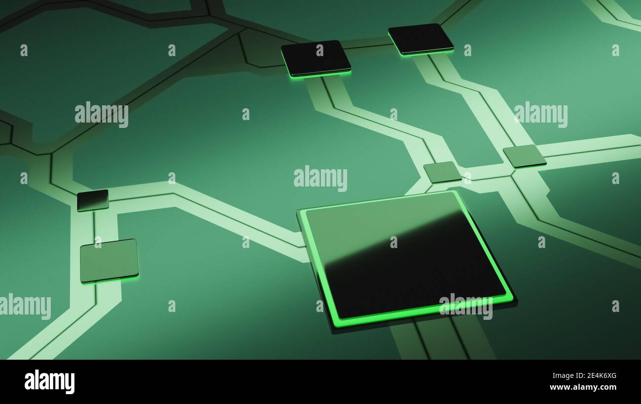 CPU central processing unit on circuit board with connections, ai ...