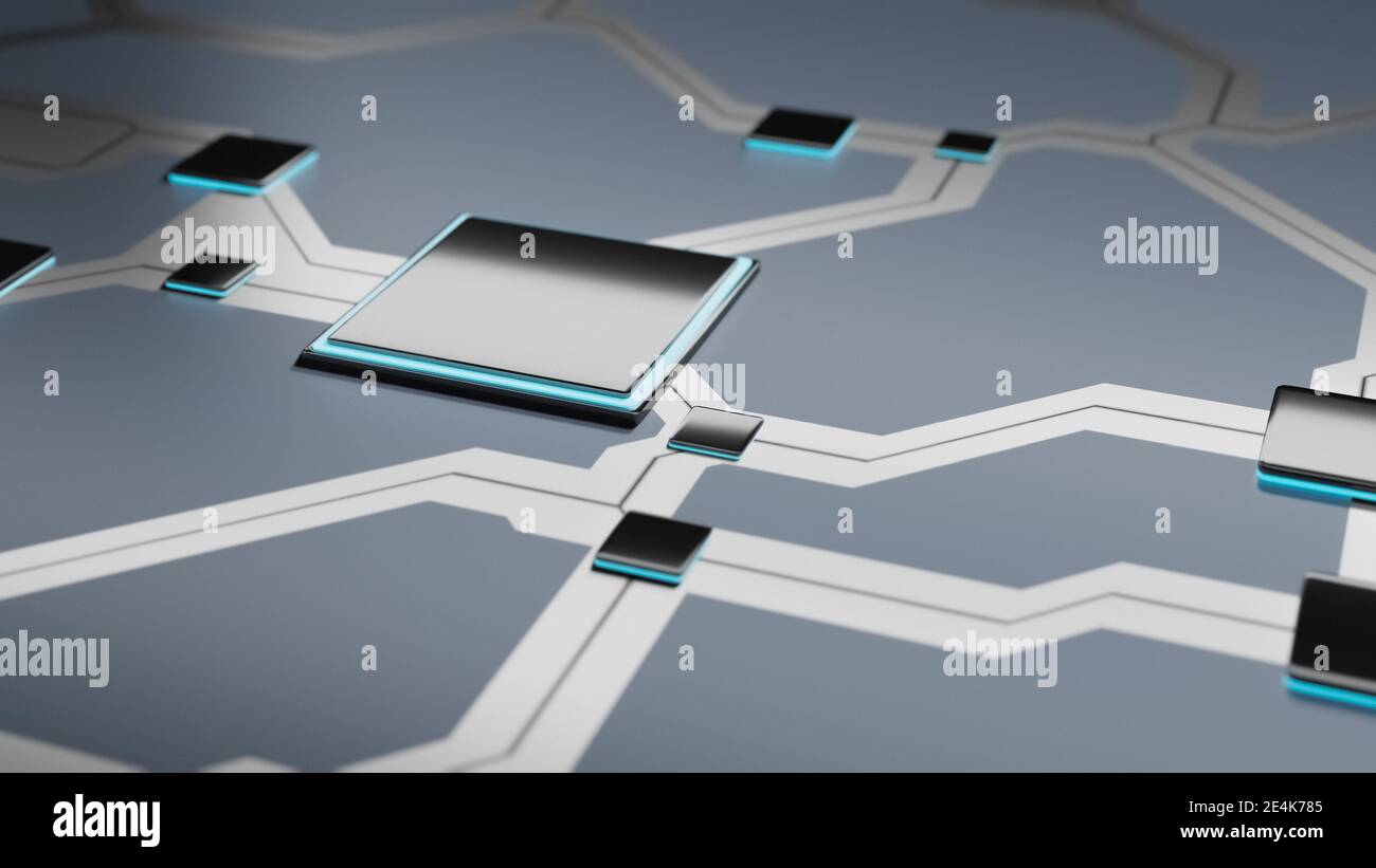 CPU central processing unit on circuit board with connections, ai ...