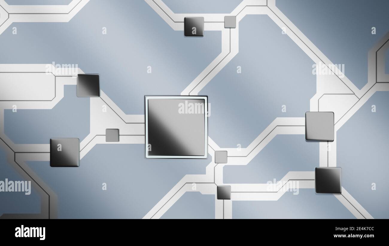 CPU central processing unit on circuit board with connections, ai ...