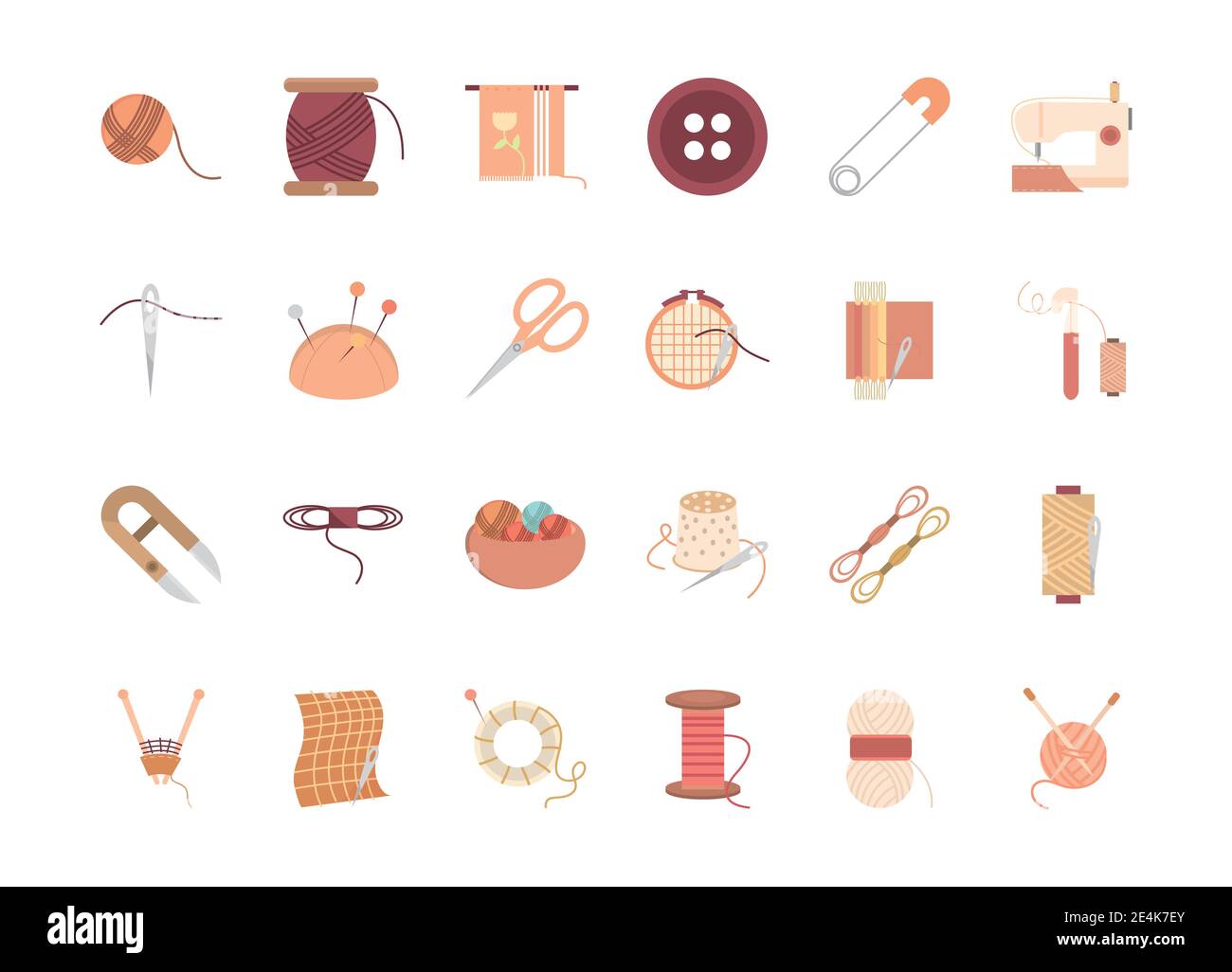 Embroidery and weaving icon bundle design, Sewing and tailor shop theme ...