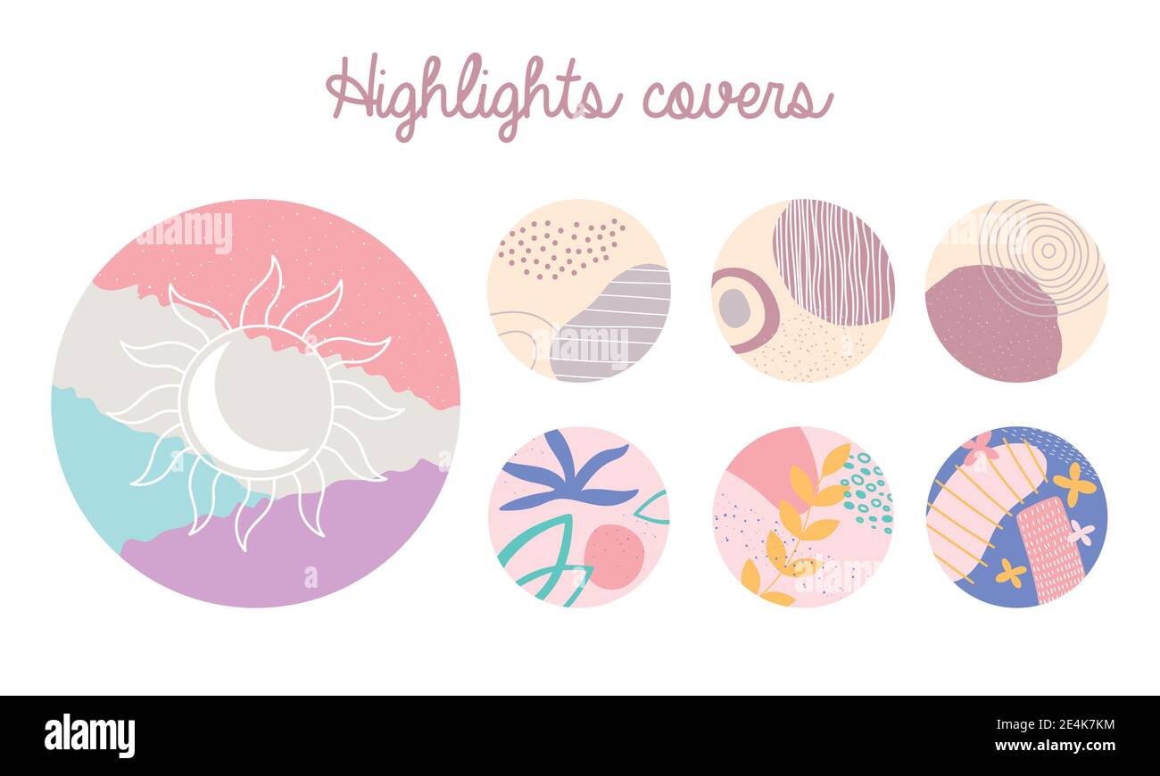 highlight cover different shapes abstract floral elements vector ...