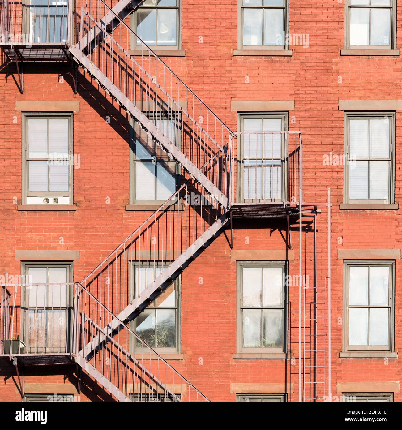 Fire Escape Brick Apartment Building Greenwich Village Hi Res Stock