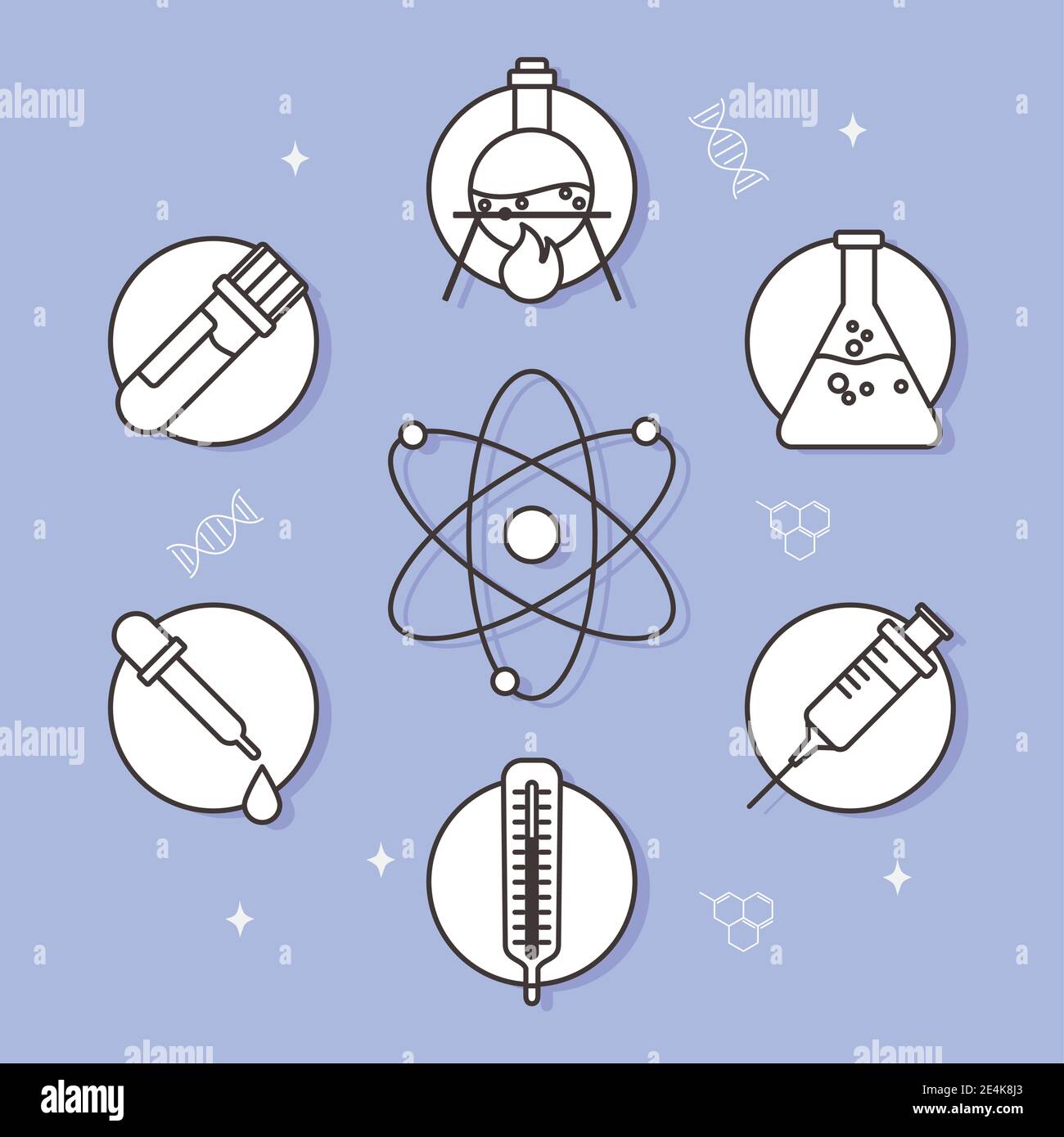 chemistry science laboratory atom dropper syringe flask blood, line ...