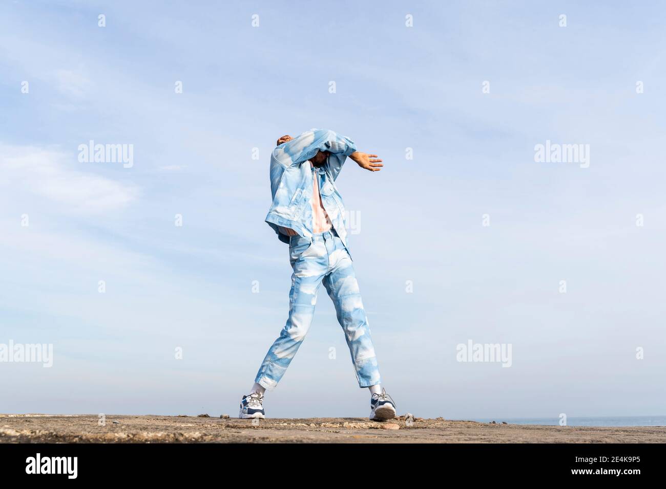 Fear shielding man face hi-res stock photography and images - Alamy