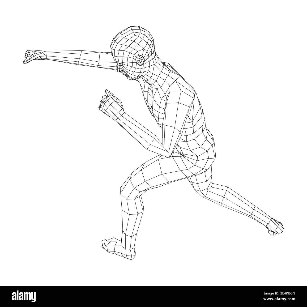 Wireframe boxing man. Vector Stock Vector Image & Art - Alamy