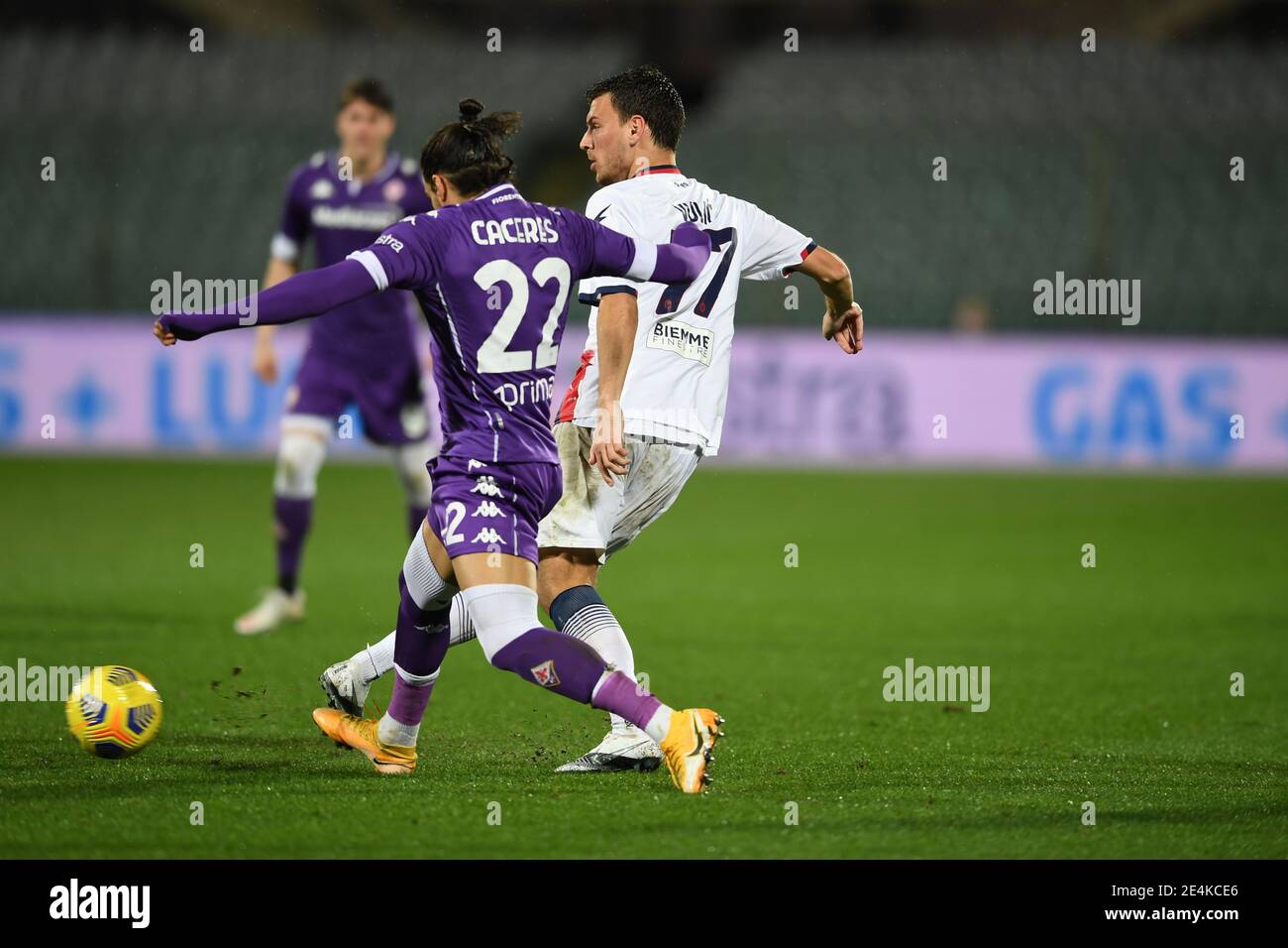 Jose Martin Caceres Silva (Fiorentina)Milos Vulic (Crotone) during the ...