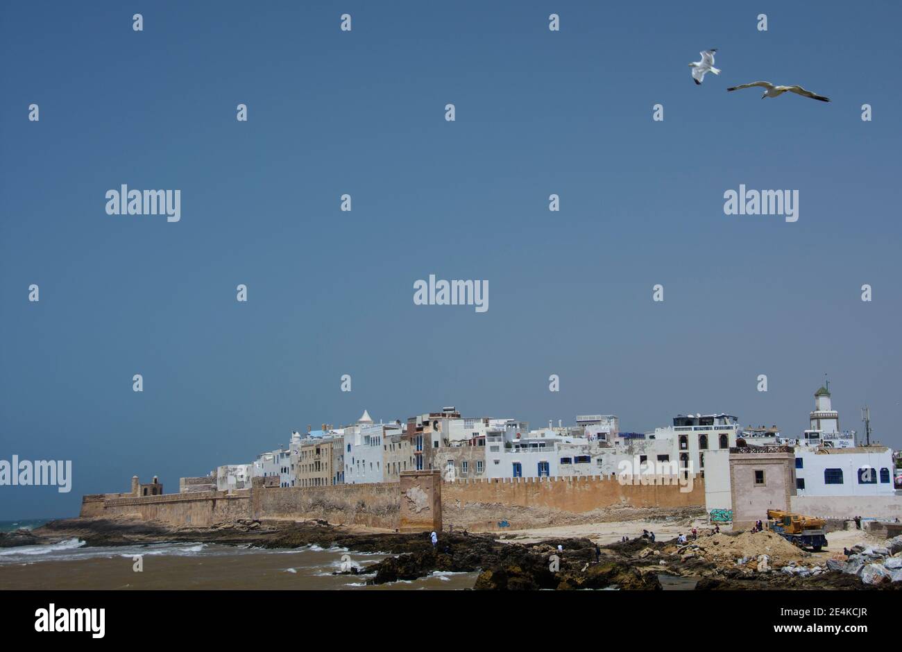 The medina of Essaouira seen from the Scala of the Port. Morocco Stock ...