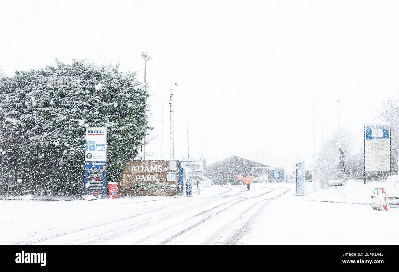 High Wycombe, Bucks, UK. 24th January, 2021. General view of Adam Park ...