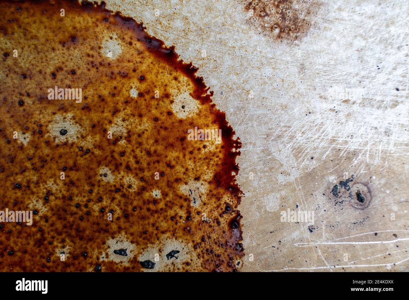very dirty oven tray covered with grease and stains Stock Photo - Alamy