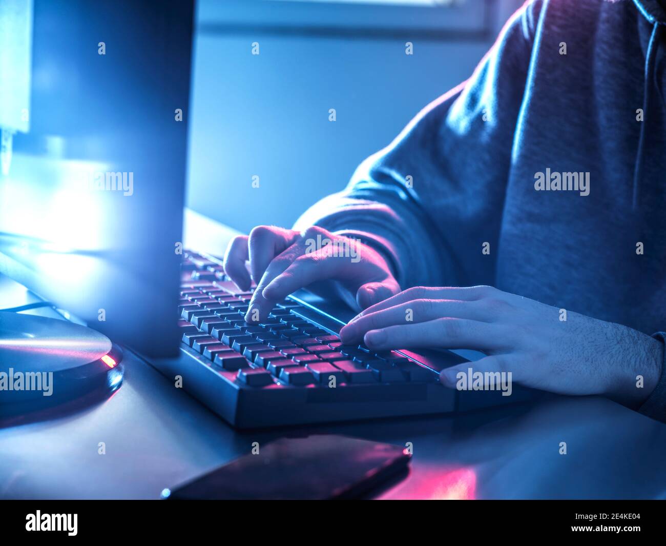 Boy using computer hi-res stock photography and images - Alamy