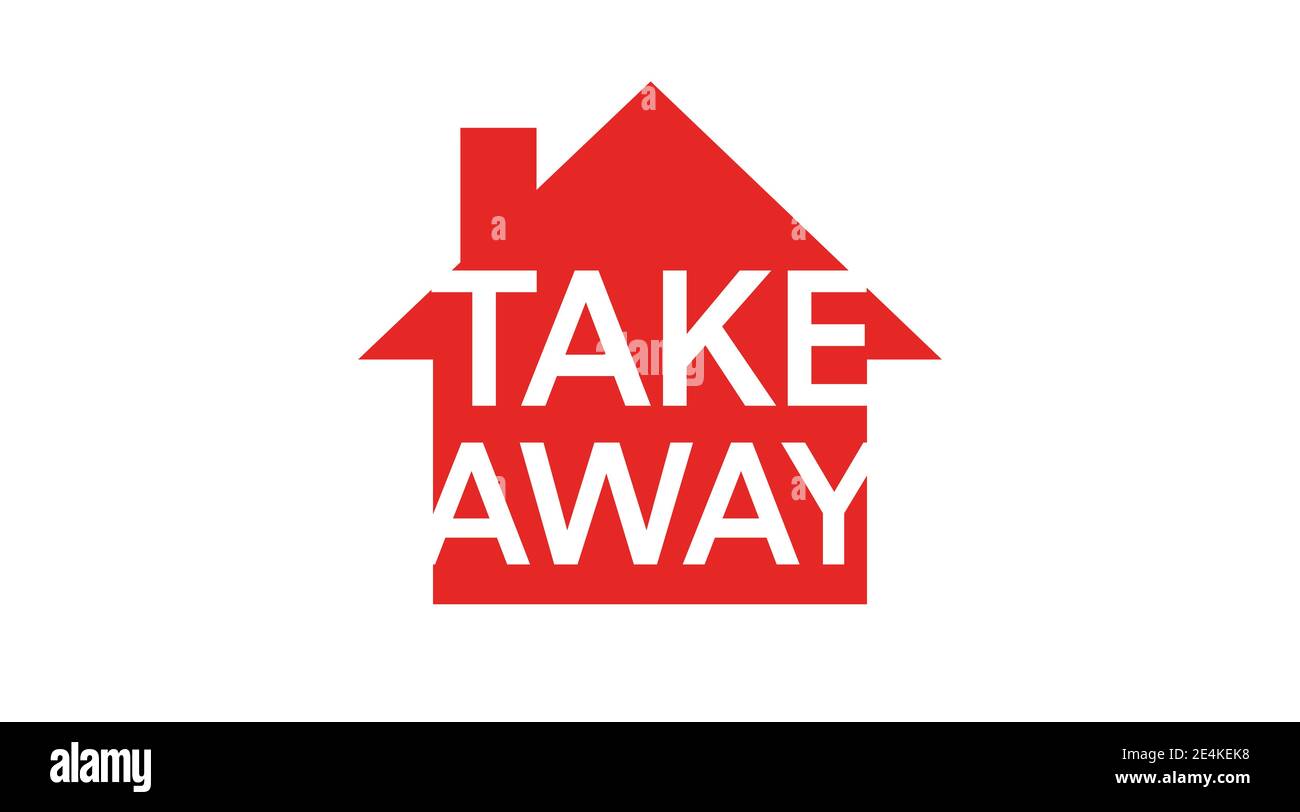 Vector Isolated Take Away Icon or Sign with House Shape Stock Vector ...