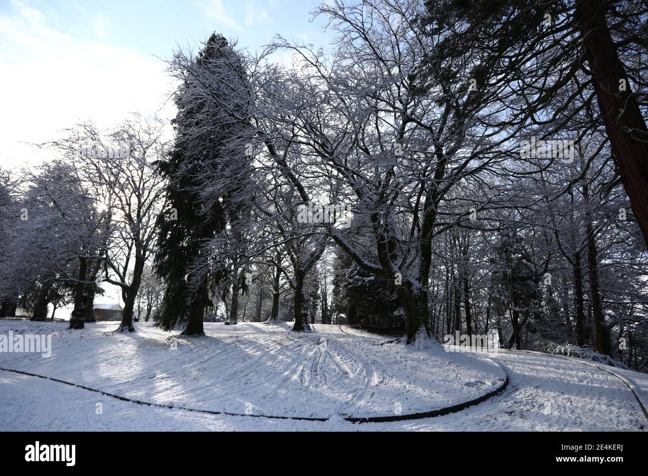 Thomastown Park, Merthyr Tydfil, South Wales, UK. 24 January 2021. UK ...