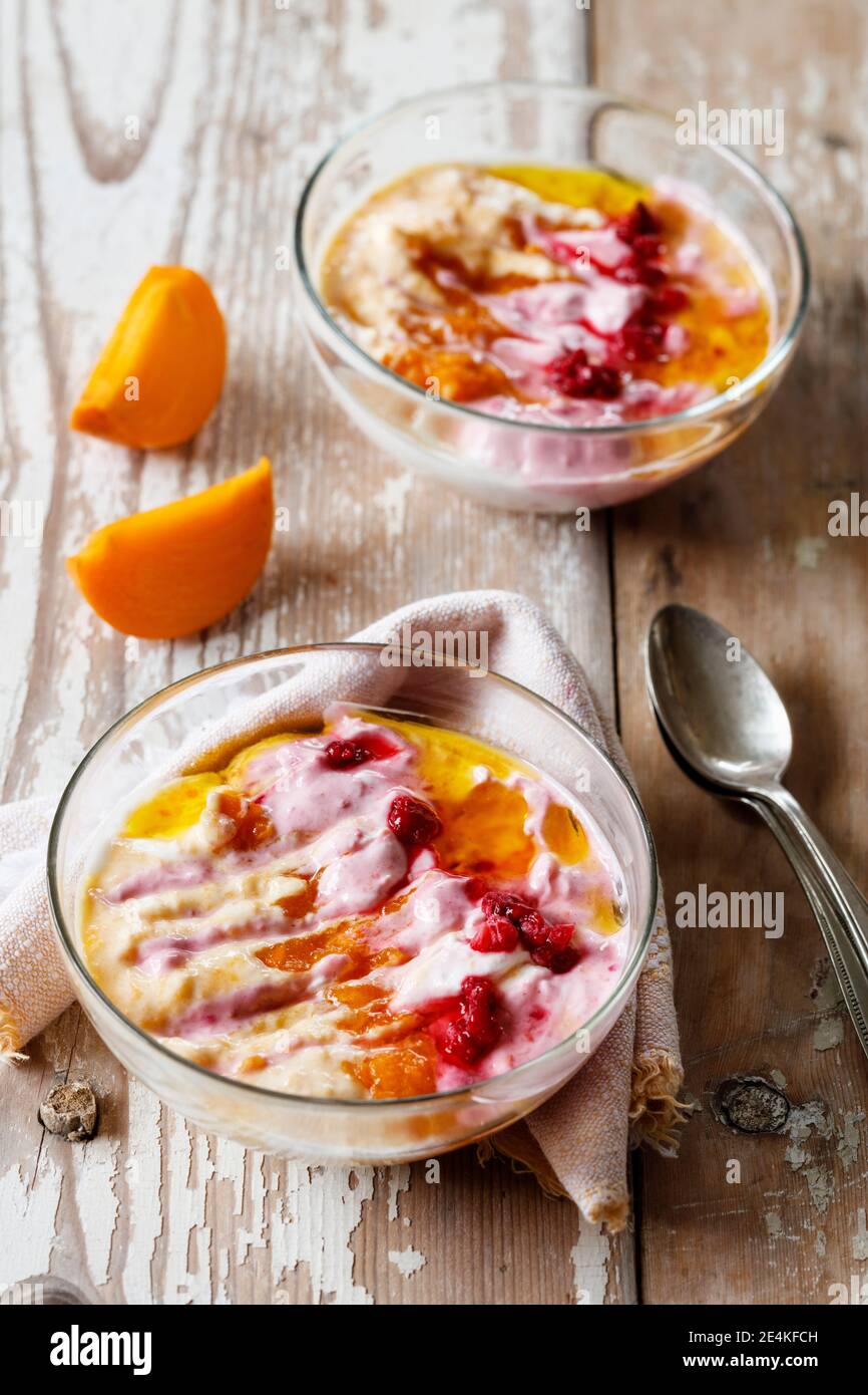 Two bowls curd cheese hi-res stock photography and images - Alamy