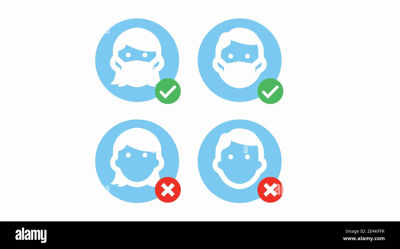 How to wear a facemask Stock Vector Images - Alamy