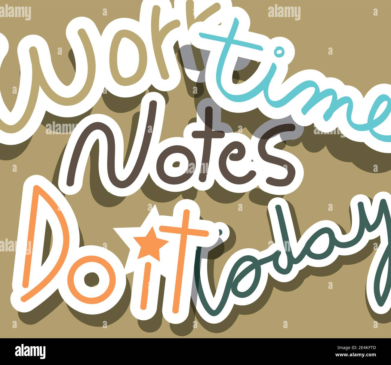 Cute stickers set design, message positive badge and ornament theme ...