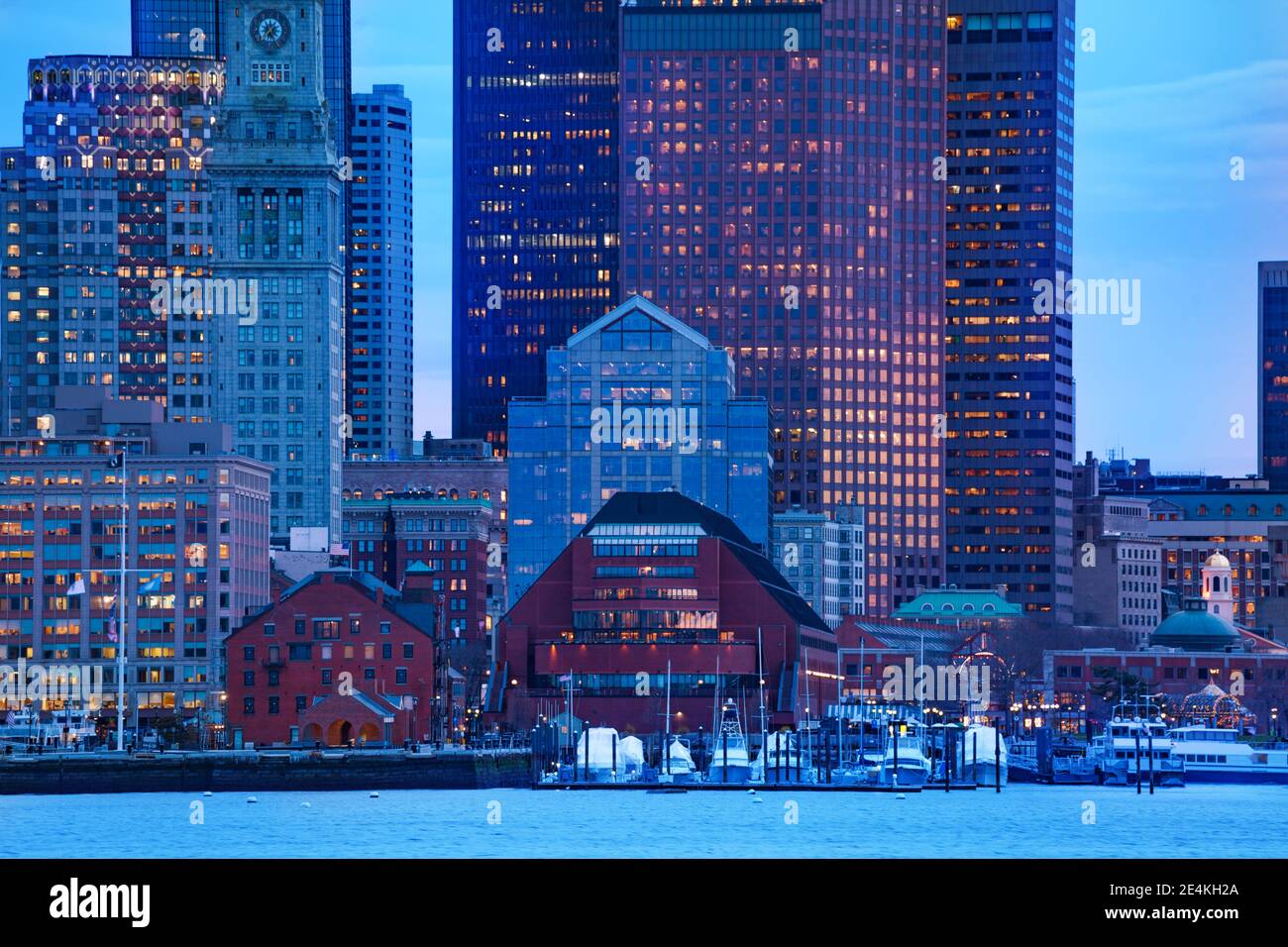 Boston harbor waterfront night hi-res stock photography and images - Alamy