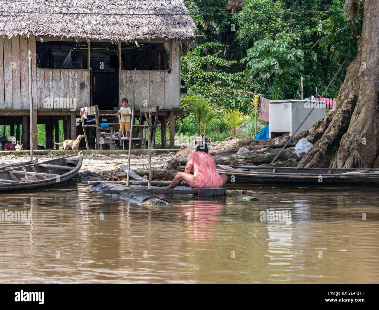 Amazon tribe village hi-res stock photography and images - Alamy