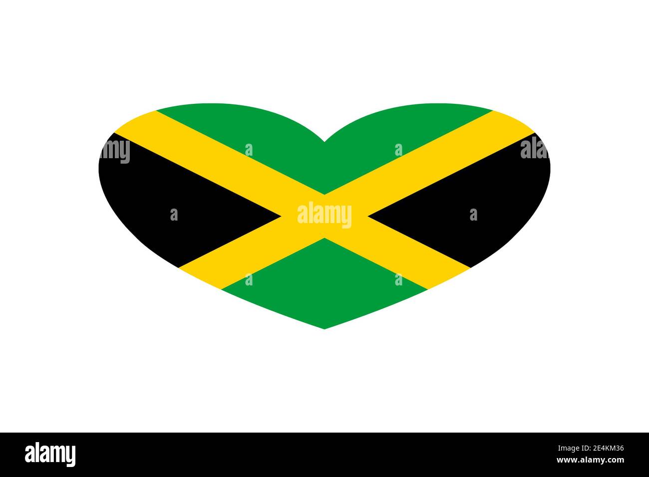 Jamaica flag in the heart shape. Isolated on a white background Stock ...