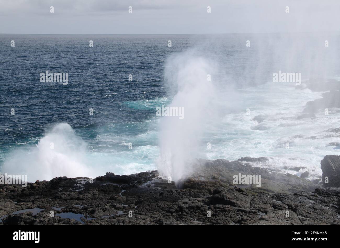 The geyser of the ocean in the Galapagos Islands Stock Photo - Alamy