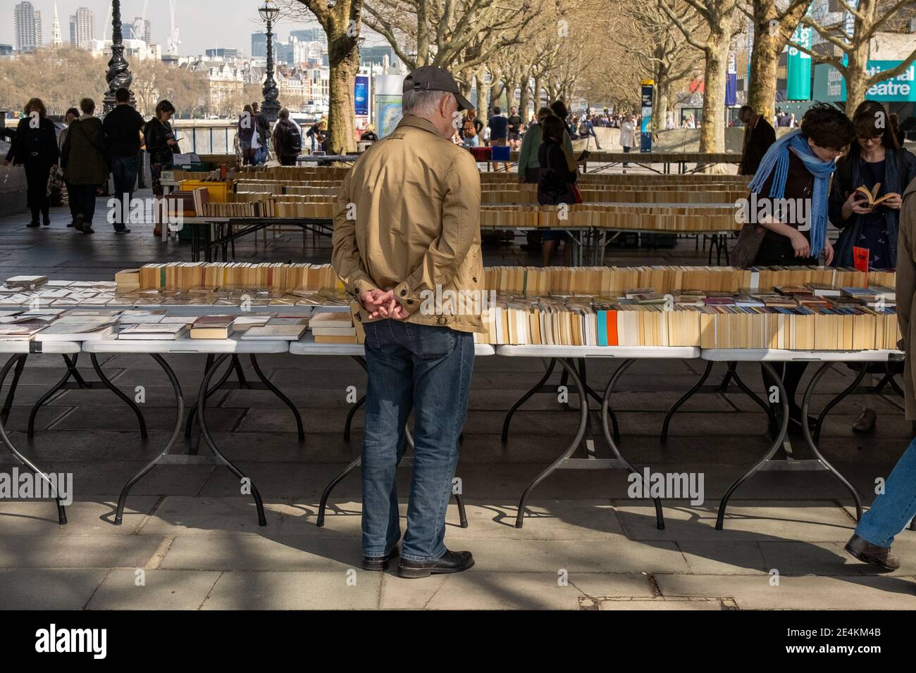 Secondhand book stall under the flyover on the South Bank of the River ...