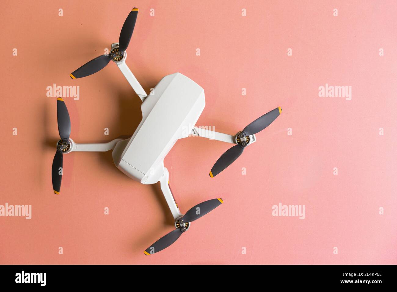 drone top view. concept flying drone on flat background. flat lay flat ...