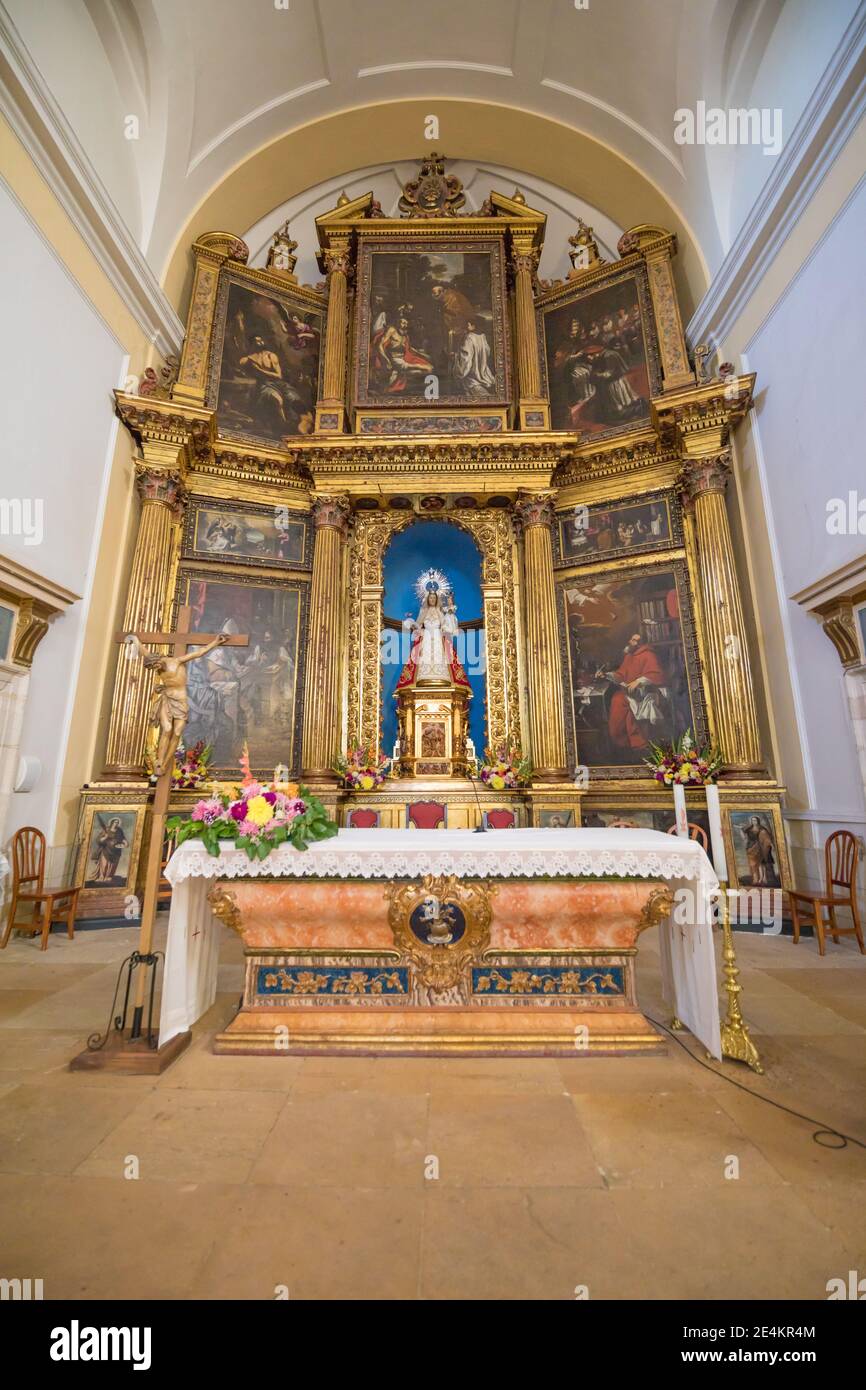 baroque style altar, from seventeenth century, indoor of church parish ...