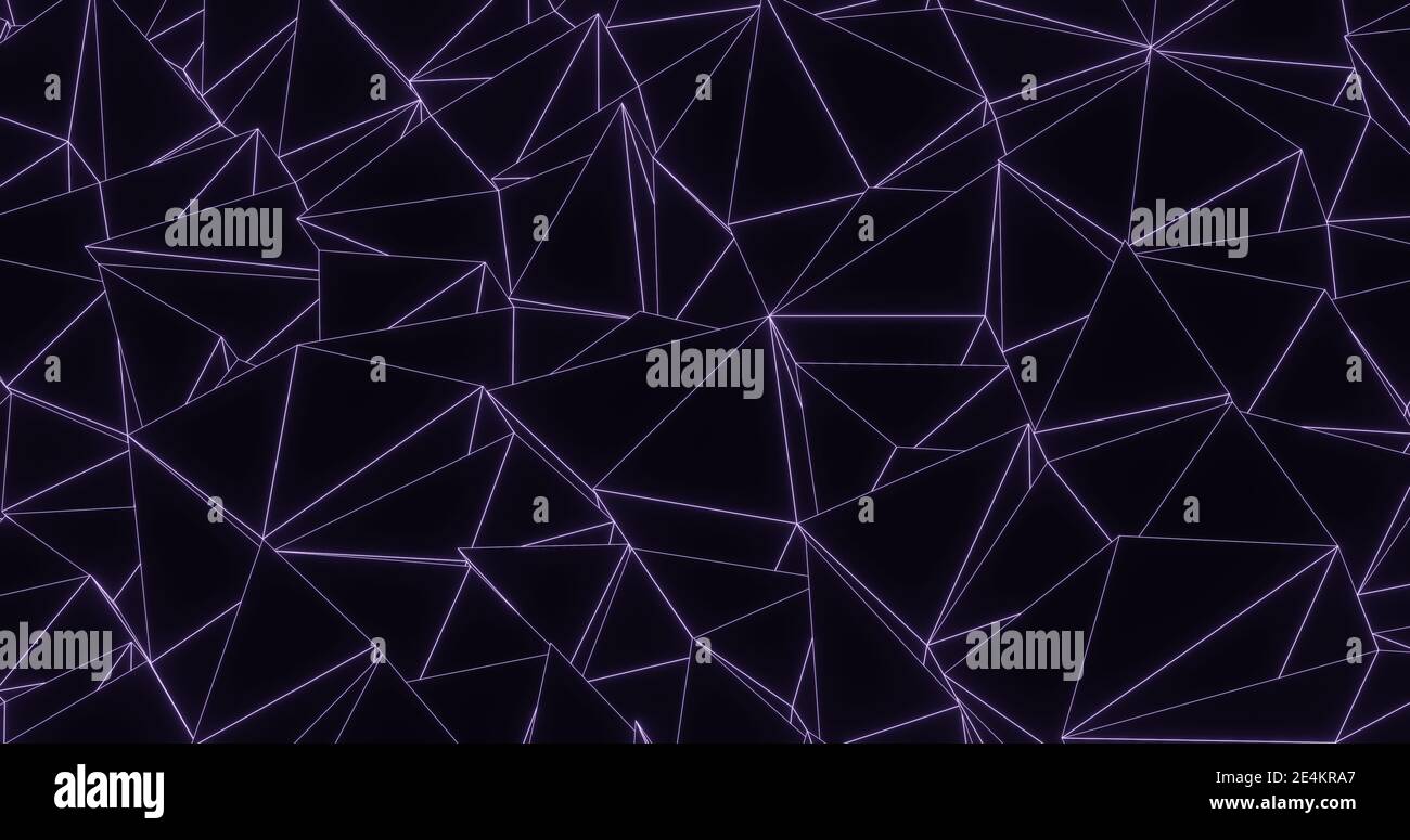 Abstract bright geometric shapes. 3d illustration, 3d rendering. Dark ...