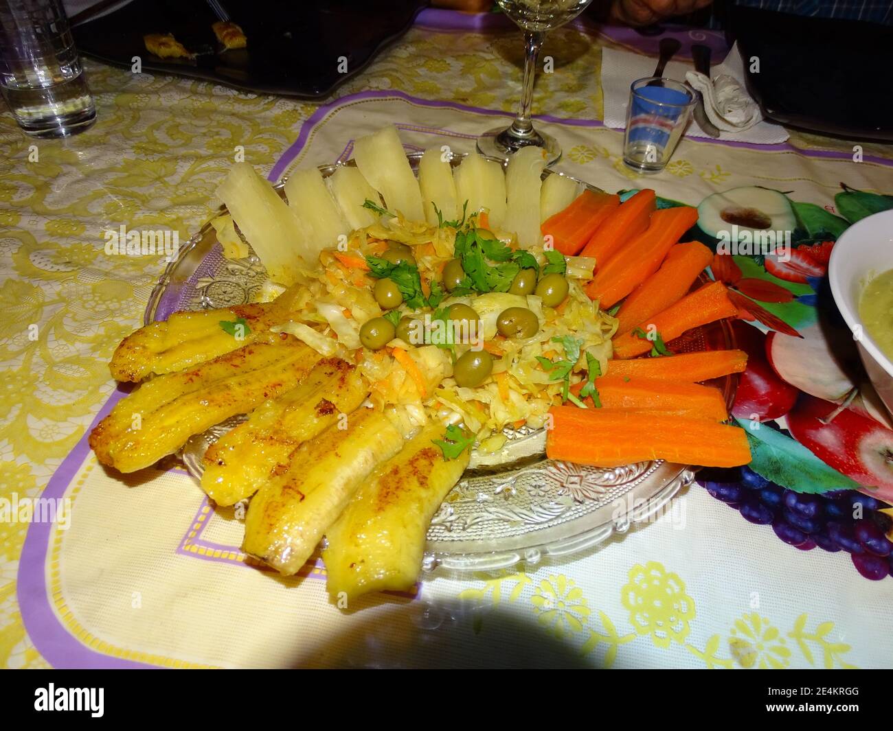 Cape Verdean food, plate, fruits and vegetables Stock Photo - Alamy