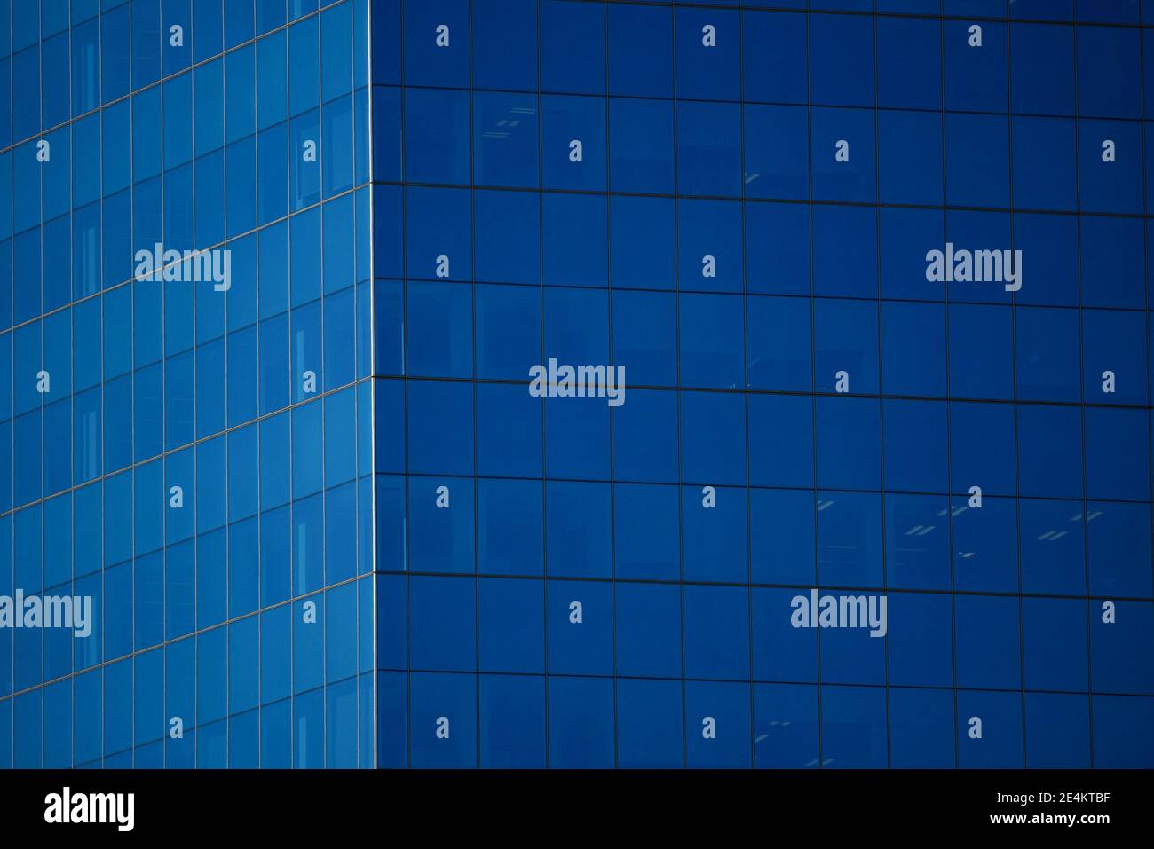 Modern skyscraper blue glass facade in downtown San Diego, California ...