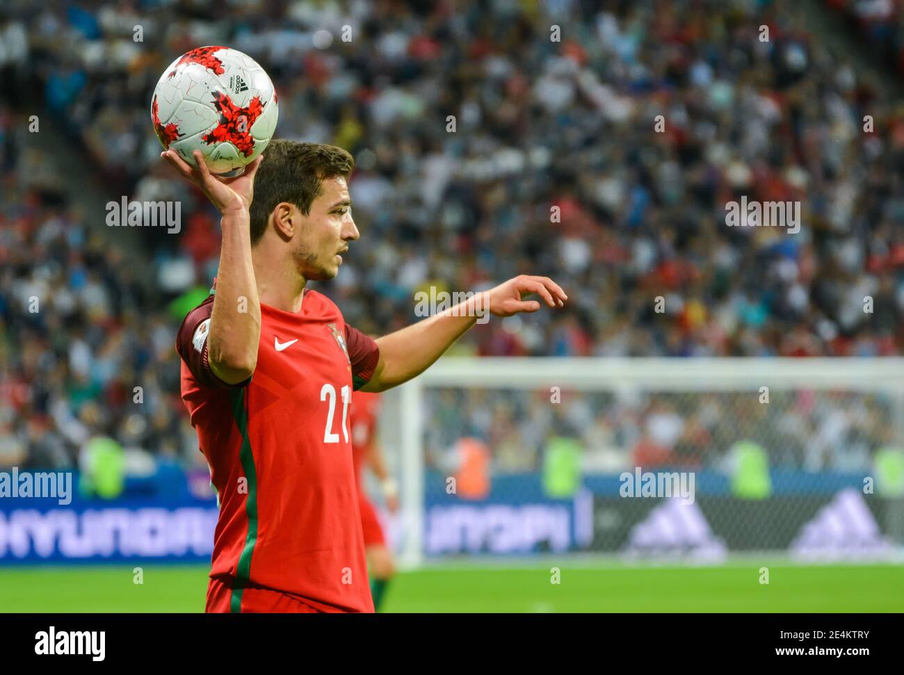 Kazan, Russia – June 28, 2017. Portugal national football team right ...