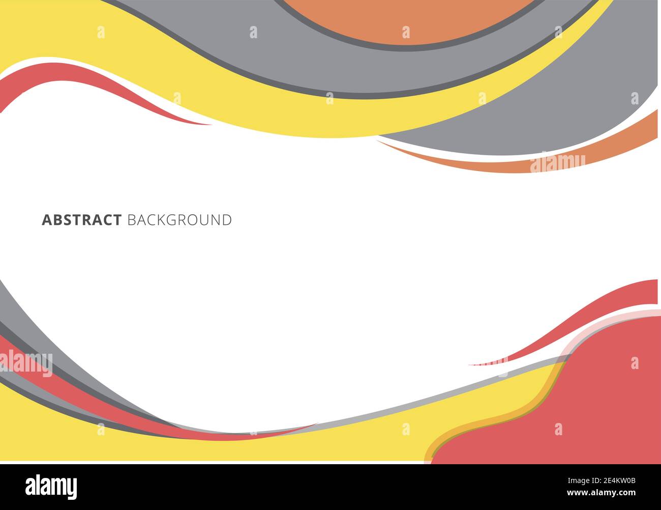 Modern graphic header template wave curved line on white background ...