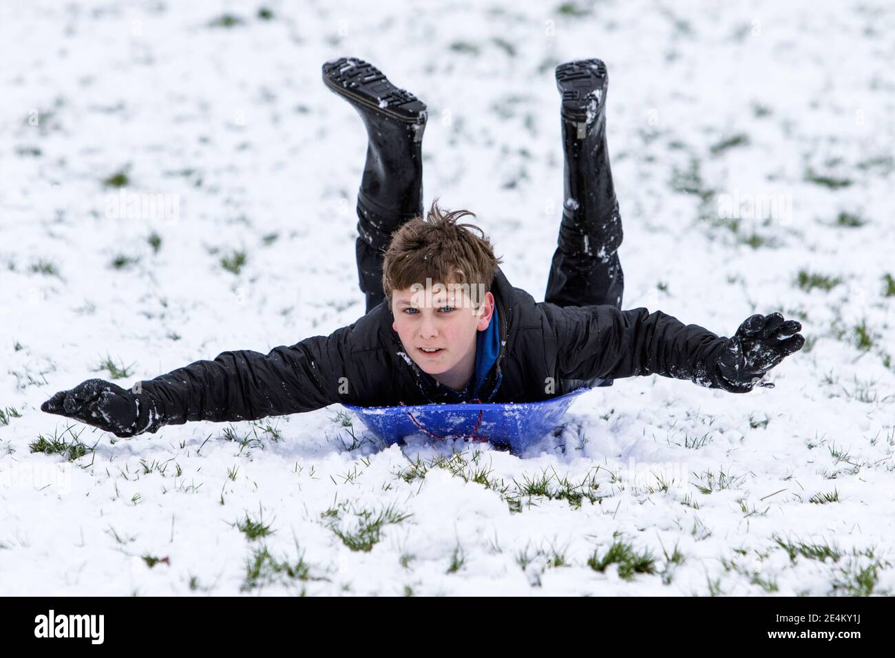 Chippenham, Wiltshire, UK. 24th January, 2021. As Chippenham residents ...