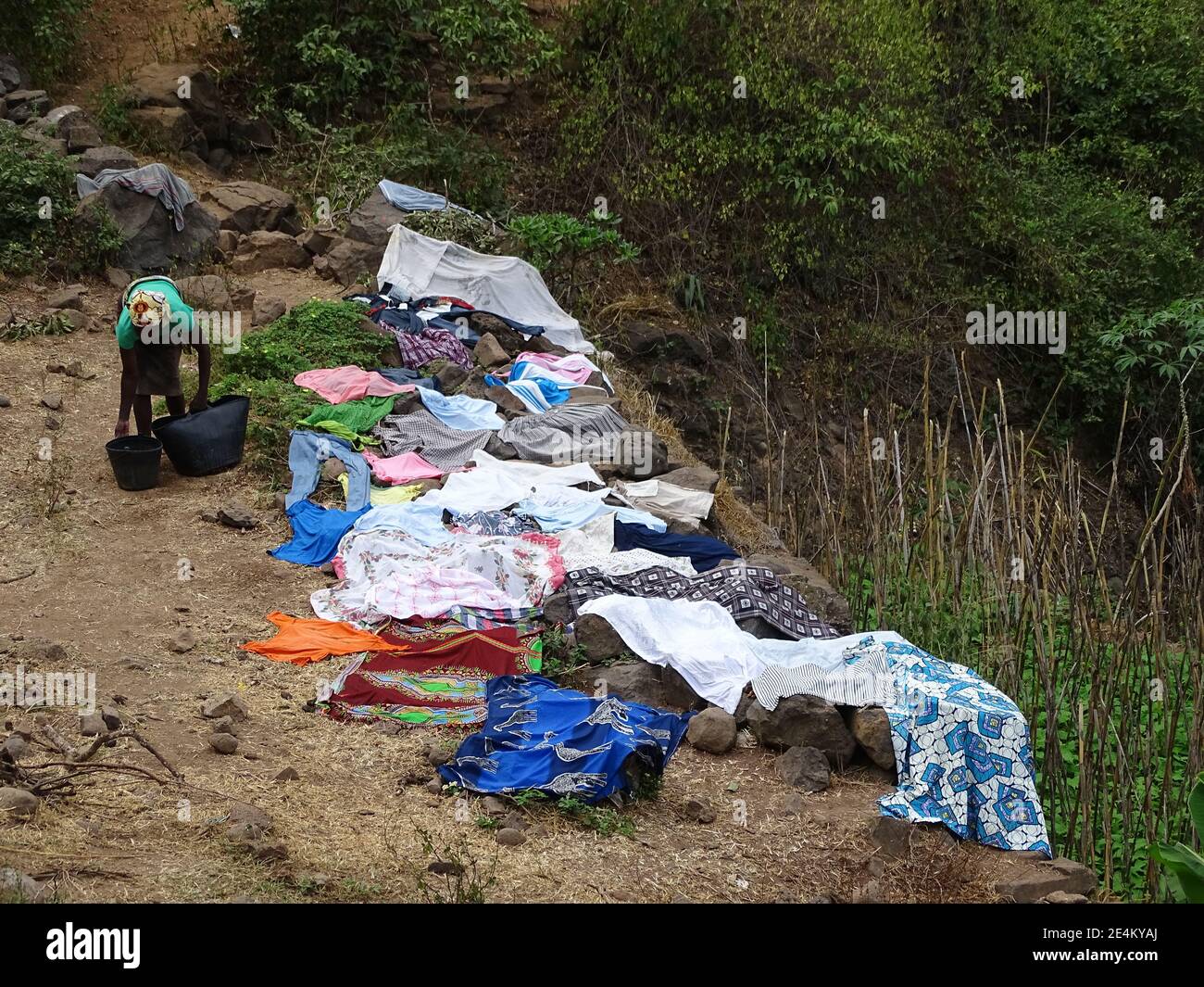 Cape Verde, Santo Antao island, washing place, laundry, cultural Stock ...
