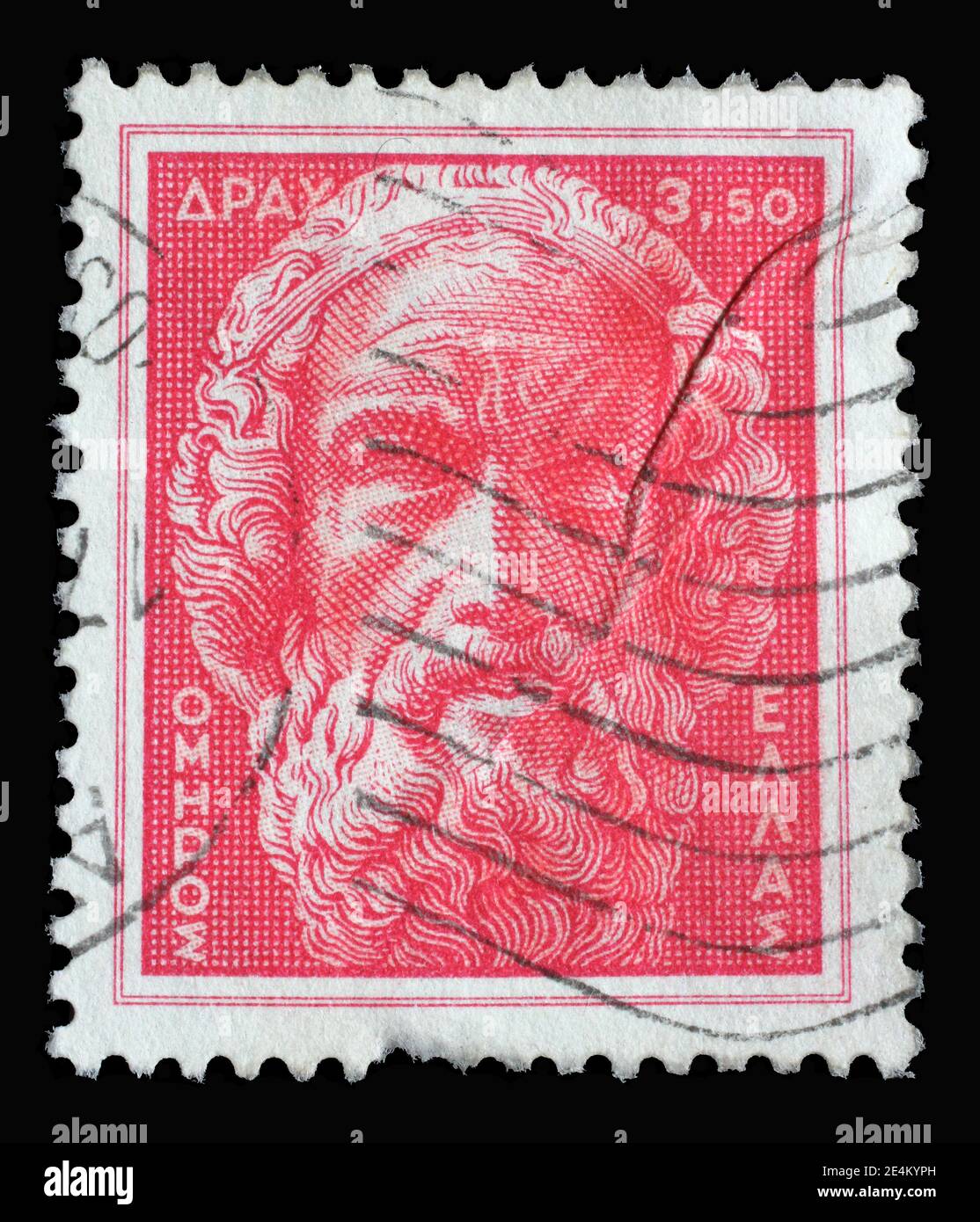 Stamp printed in Greece shows Bust of Homer, circa 1955 Stock Photo - Alamy