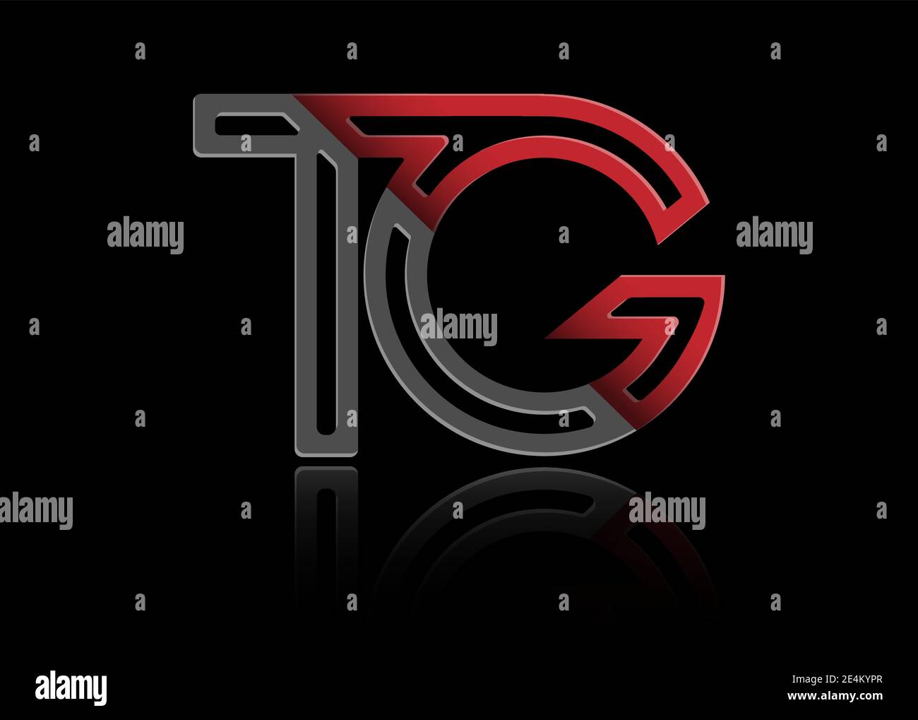 Stylized lowercase letters T and G in red and black connected by a ...