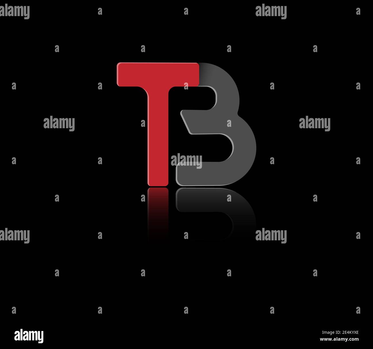 Stylized lowercase letters T and B in red and black connected by a ...