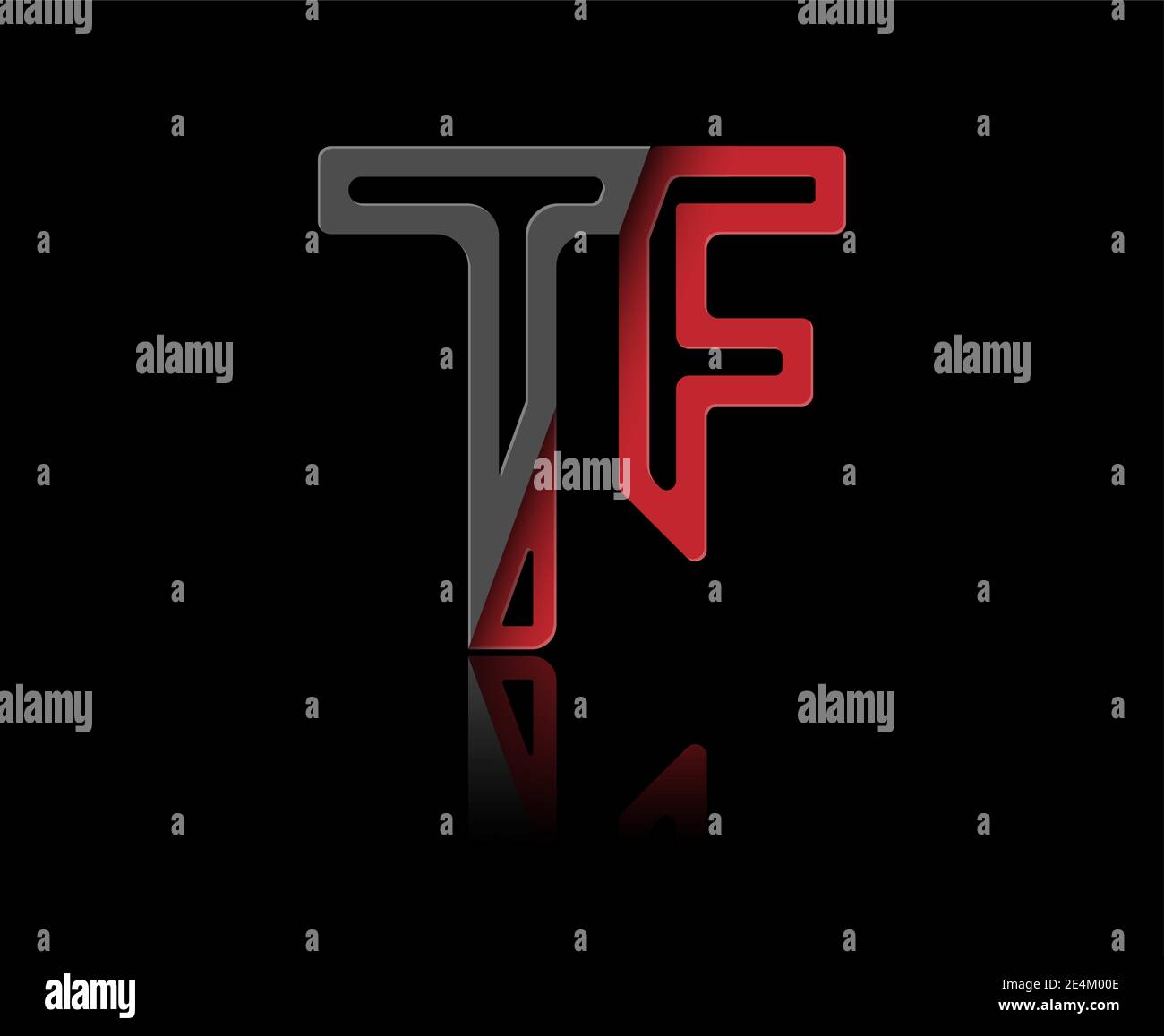Stylized lowercase letters T and F in red and black connected by a ...