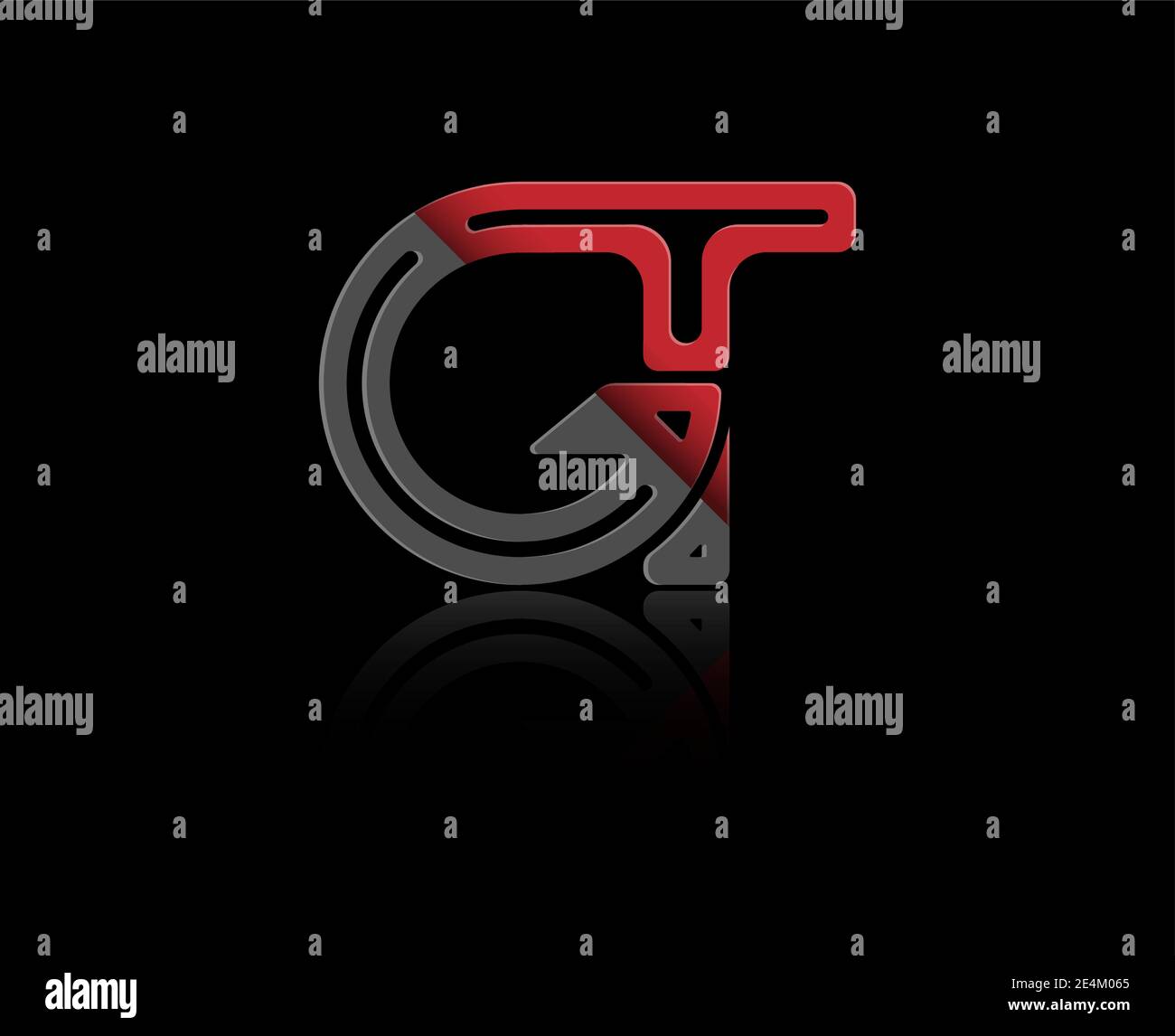 Stylized lowercase letters G and T in red and black connected by a ...